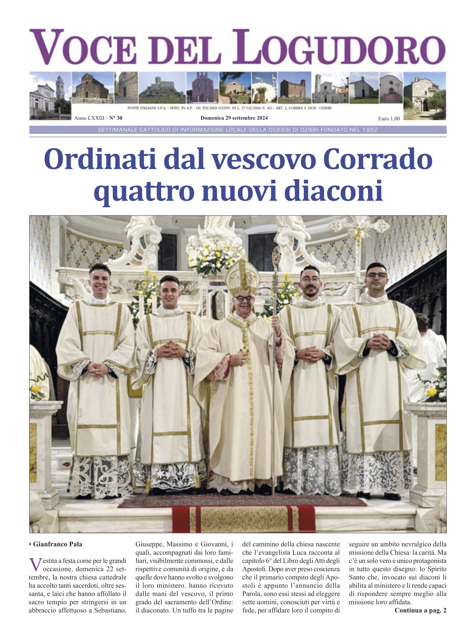 VOCE DEL LOGUDORO - Settimanale n. 30/2024 - Diocesi di Ozieri
