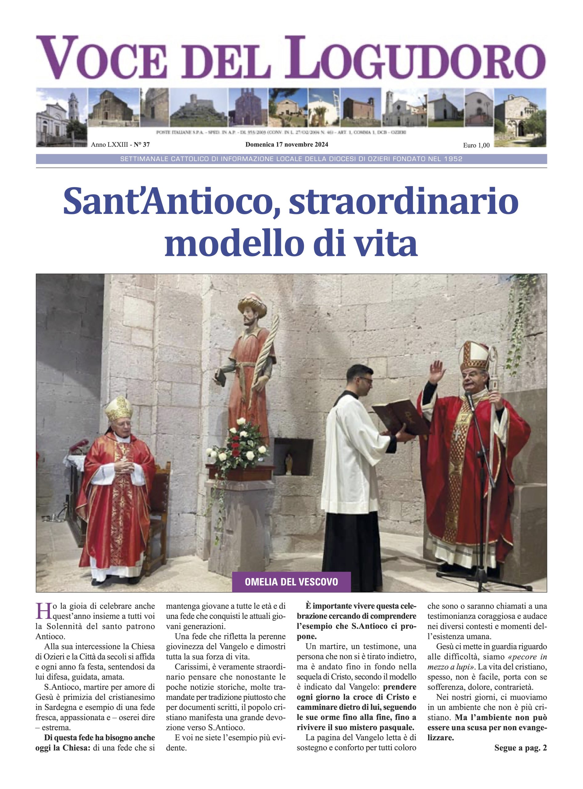 VOCE DEL LOGUDORO – Settimanale n. 37/2024 - Diocesi di Ozieri