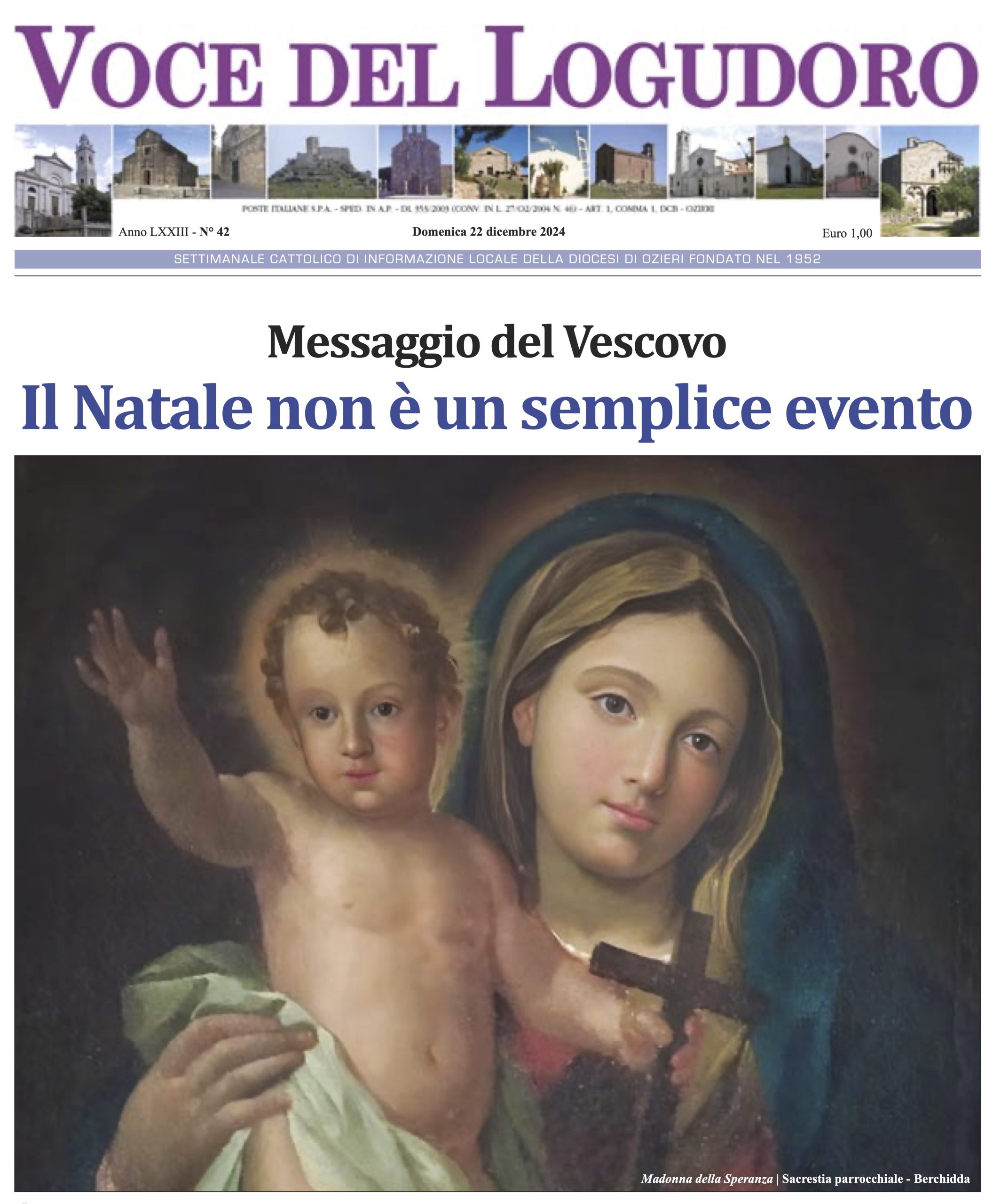 VOCE DEL LOGUDORO – Settimanale n. 42/2024 - Diocesi di Ozieri